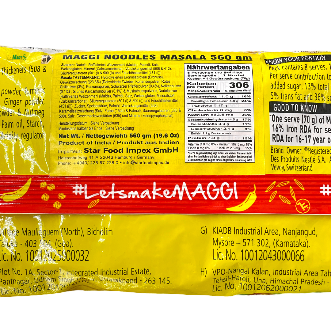 Maggi Instant Masala Noodles 560g - Yogi Mart - Online Indian Grocery Store