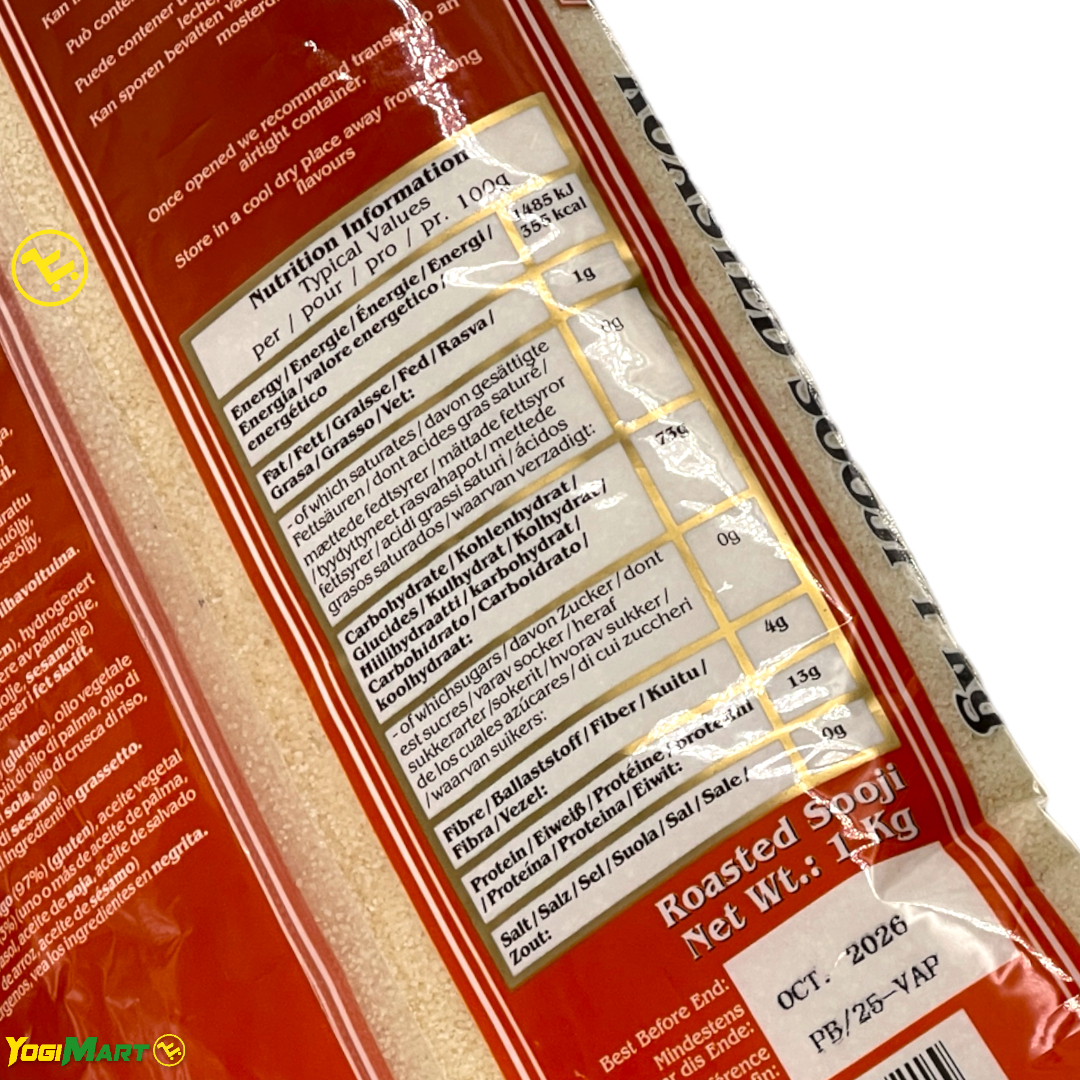 Heera Rawa Roasted Sooji 1kg - Yogi Mart - Online Indian Grocery Store