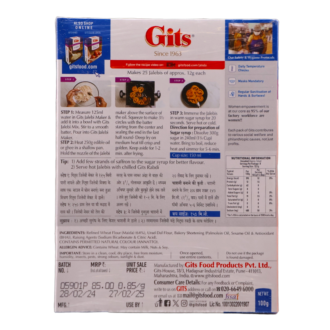 Gits Jalebi Mix with maker 100G - Yogi Mart - Online Indian Grocery Store
